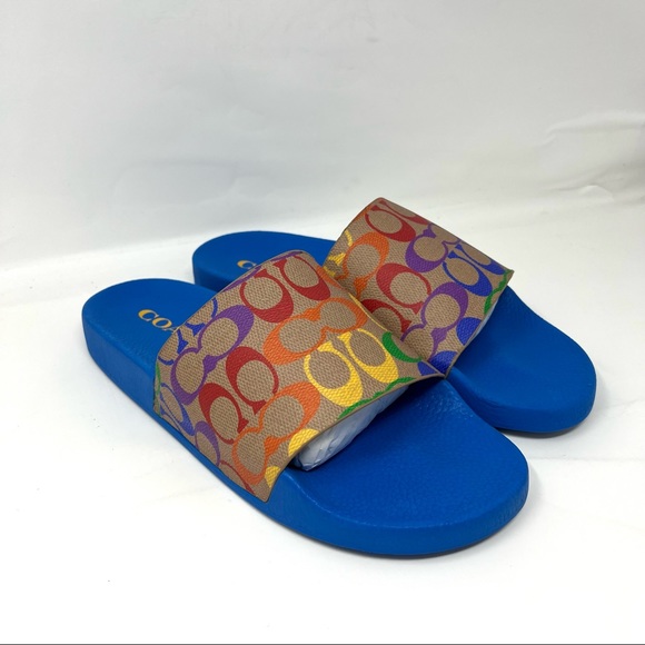Coach | Shoes | Coach Signature Rainbow Pride Mens Slides | Poshmark